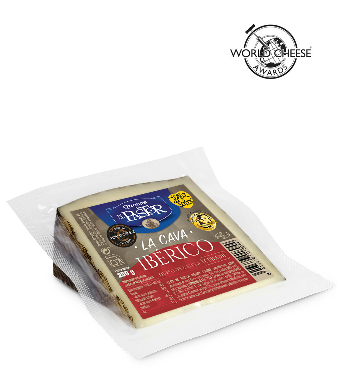QUESO IBÉRICO CURADO LA CAVA CUÑA 250 G - Quesos El Pastor